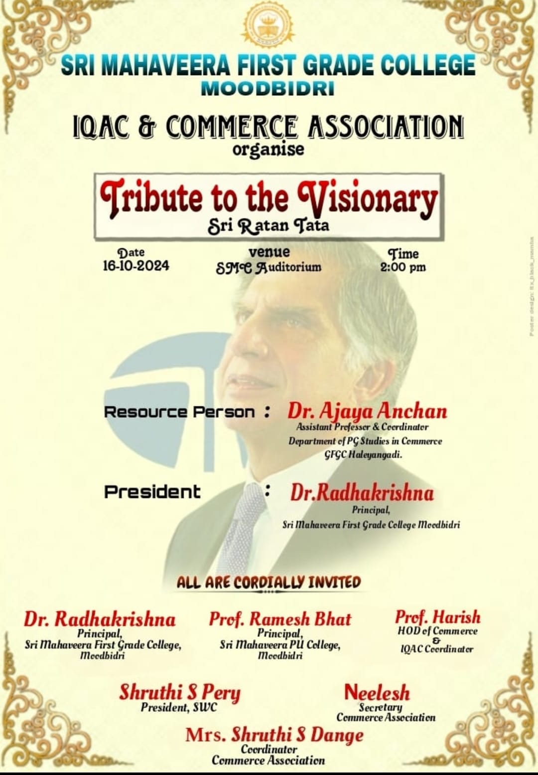IQAC & Commerce Association organised Tribute to the Visionary – Sri ...